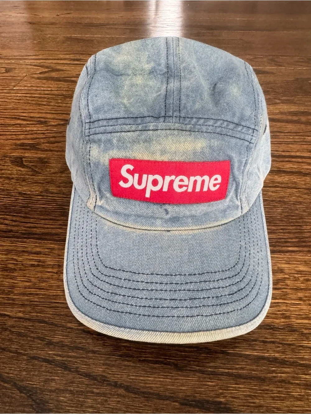 Supreme | Accessories | Supreme Light Blue Washed Denim Box Logo Hat ...